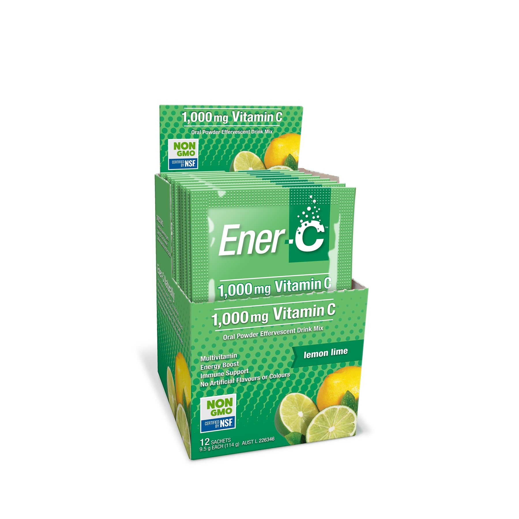 Ener-C Lemon Lime Effervescent Multivitamin Drink 12 Sachets ...