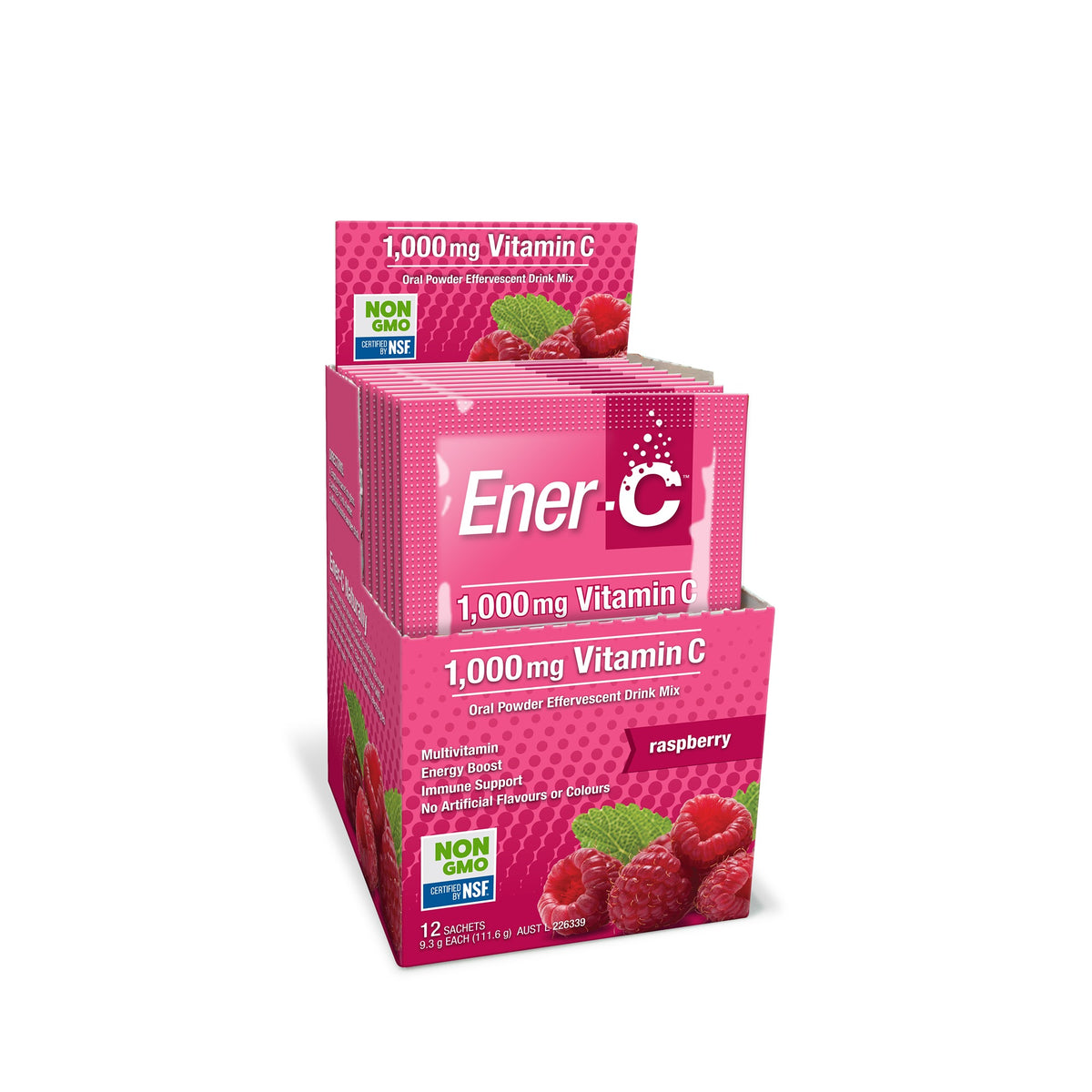 Ener-C Raspberry Effervescent Multivitamin Drink 12 Sachets – RespectHealth