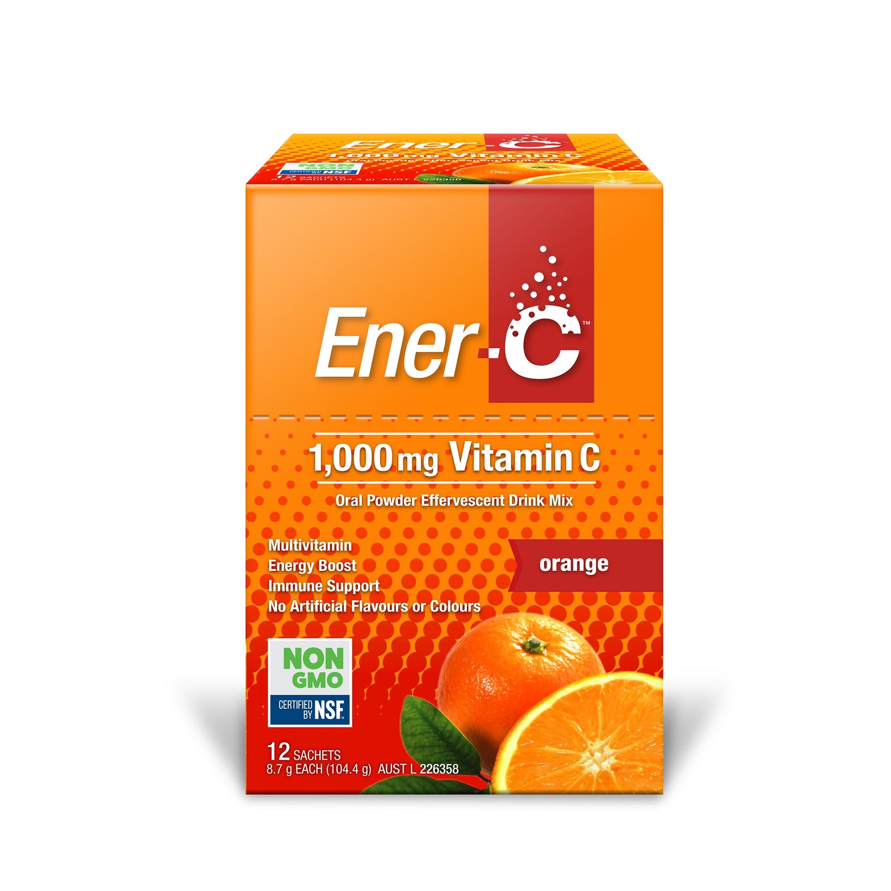 Ener-C Orange Effervescent Multivitamin Drink 12 Sachets – RespectHealth