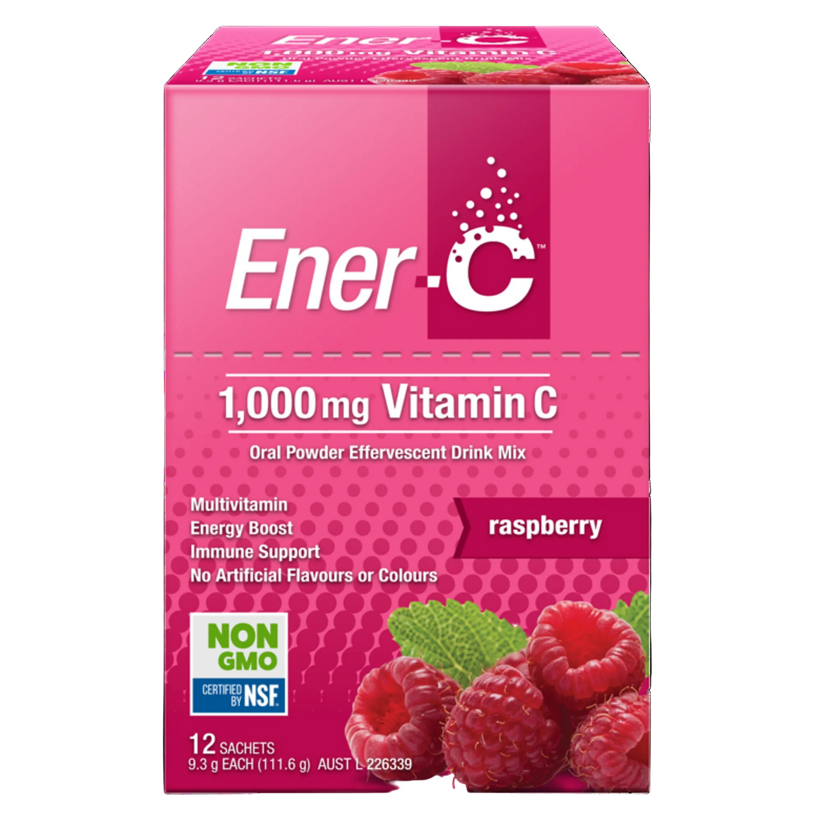 Ener-C Raspberry Effervescent Multivitamin Drink 12 Sachets – RespectHealth